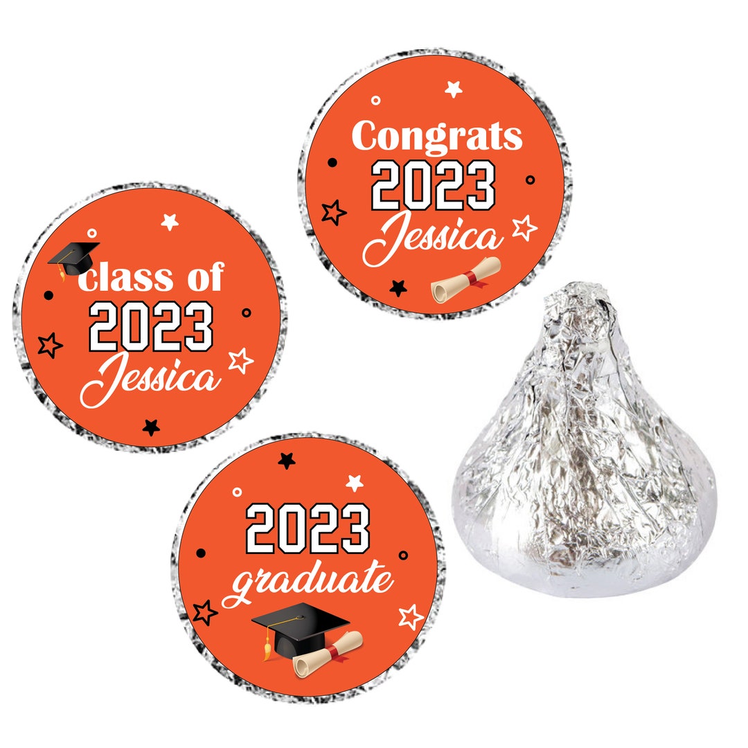 189 Personalized Graduation Stickers for Chocolate Kisses Candy ...