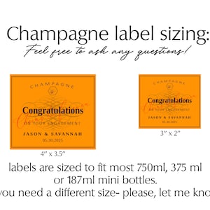 Custom Champagne Label, Champagne Bottle Labels, Mini Champagne Bottle ...