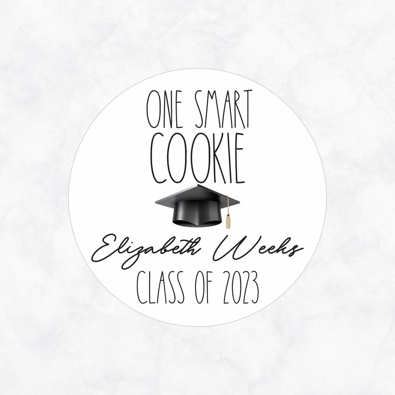 Graduation Stickers - One Smart Cookie Sticker Graduation Party Sticker ...