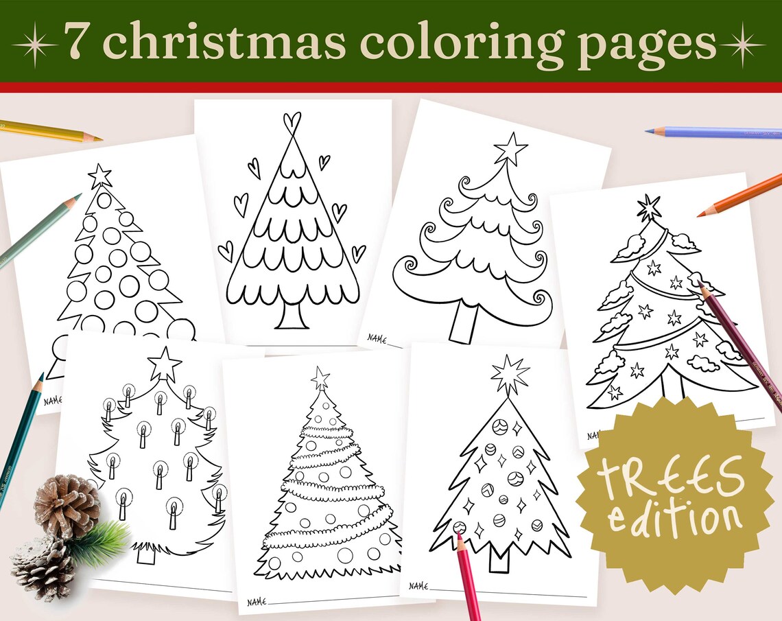 7 Christmas Coloring Pages | Christmas Tree Coloring Pages | Coloring ...