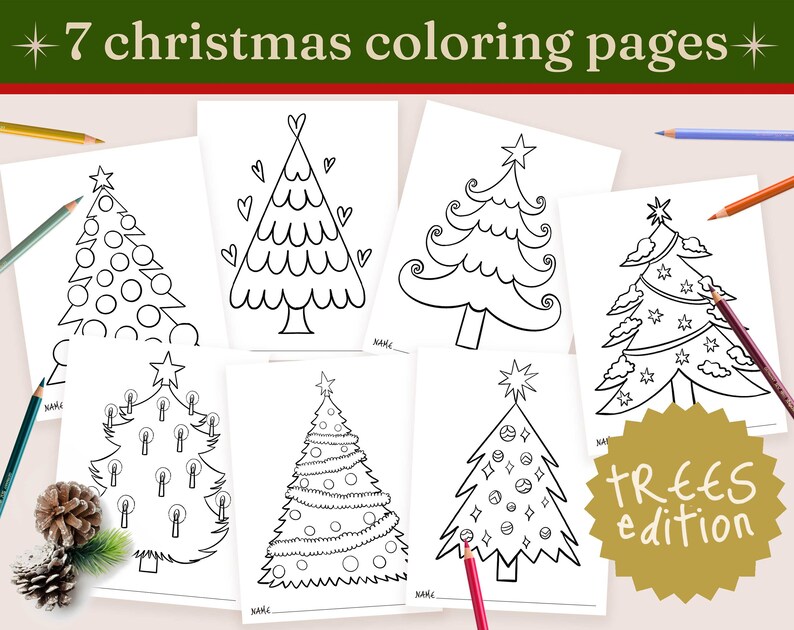 7 Christmas Coloring Pages | Christmas Tree Coloring Pages | Coloring ...