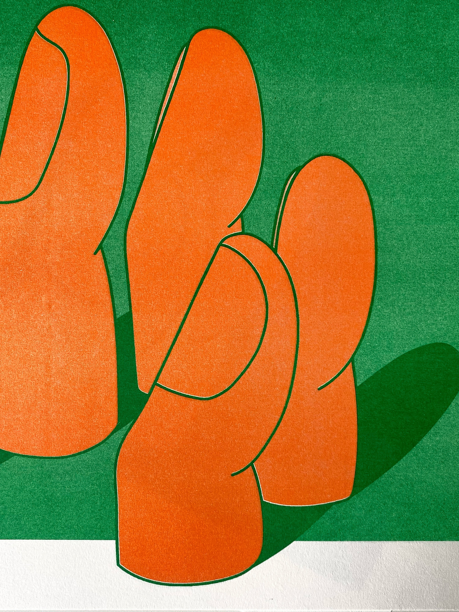 A3 Risograph Print "drowning" | Orange and Green - Etsy