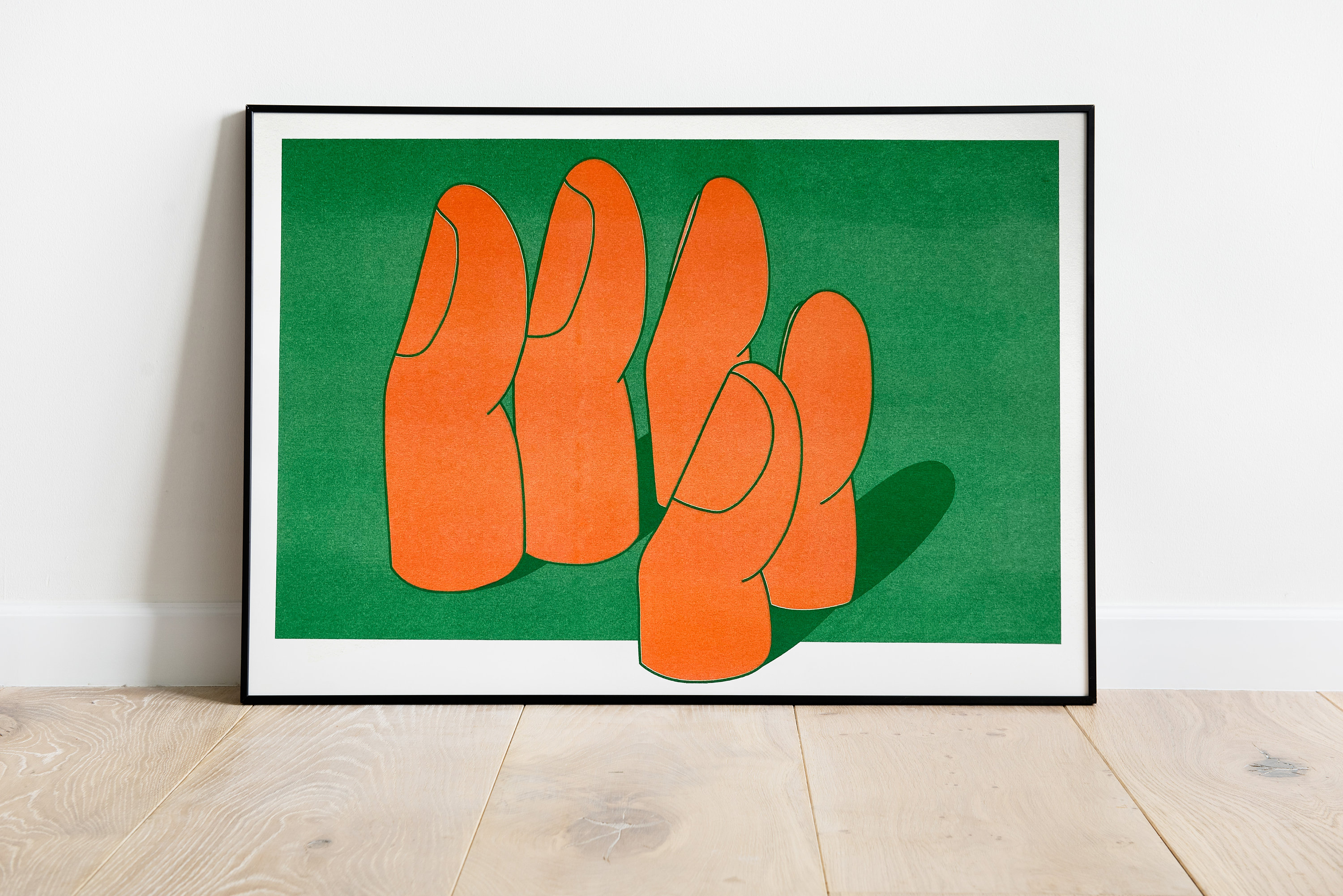 A3 Risograph Print "drowning" | Orange and Green - Etsy