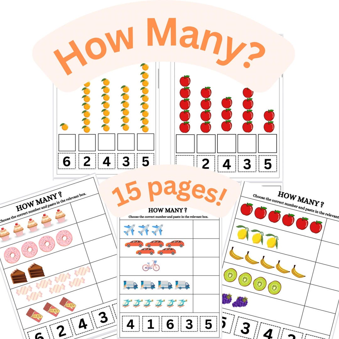 Counting Worksheets for Toddlers (how Many) 15 Pages - Etsy