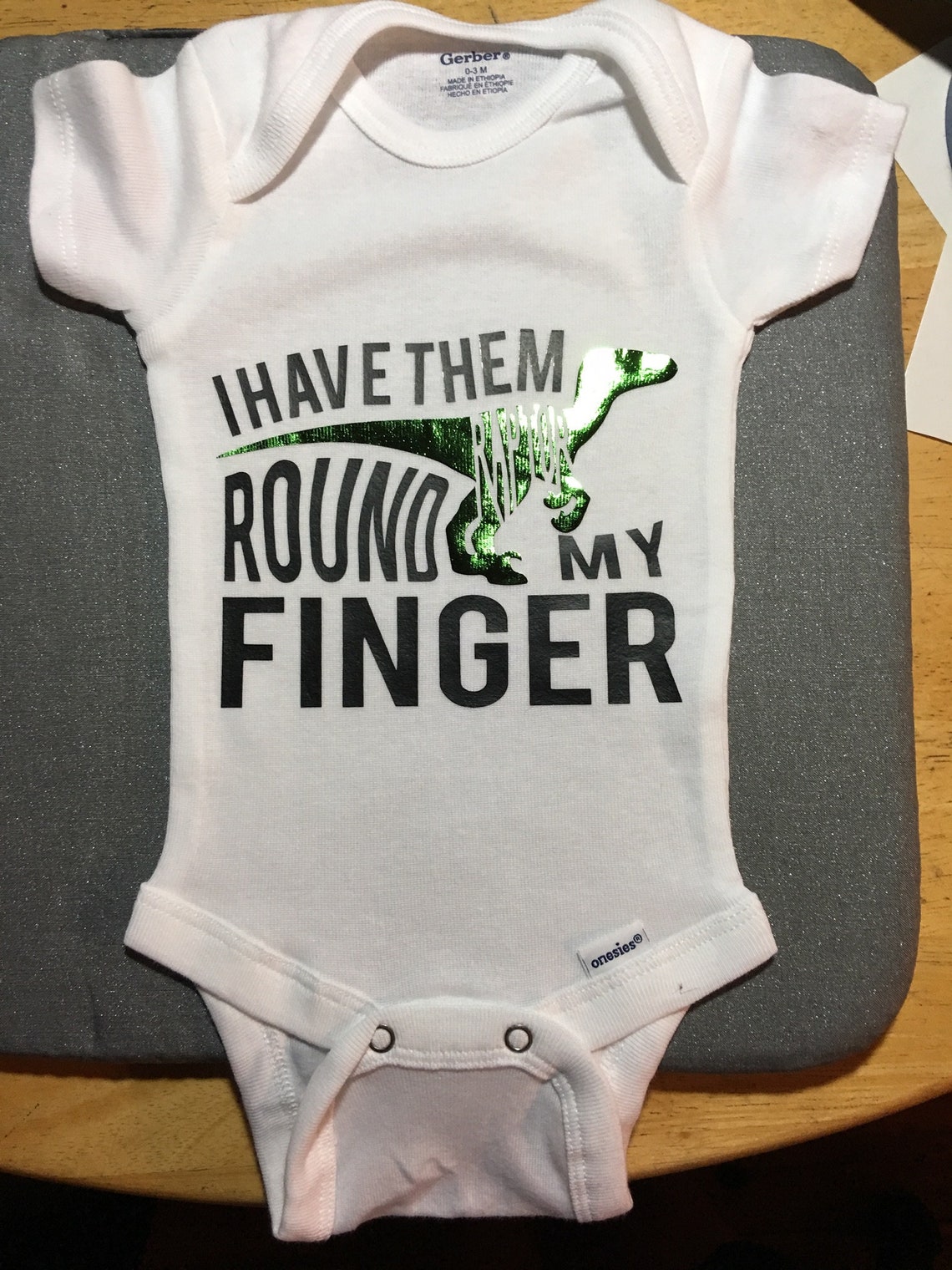 Baby Onsie, T-rex, One Piece Body Suit, Raptor Dinosaur, Infant Sleeper ...