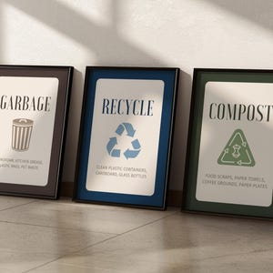 Elegant Garbage, Compost, Recycling Signs | Trash Sorting Signs ...