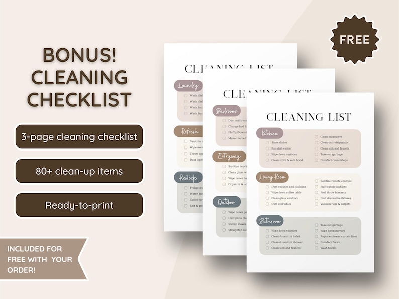 Garbage Bin Sign; Eco-friendly Trash Sorting Instructions Guide; Airbnb Rental Business; US ...