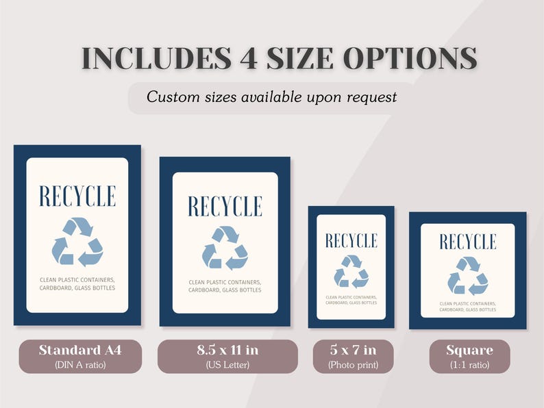 Elegant Garbage, Compost, Recycling Signs | Trash Sorting Signs ...