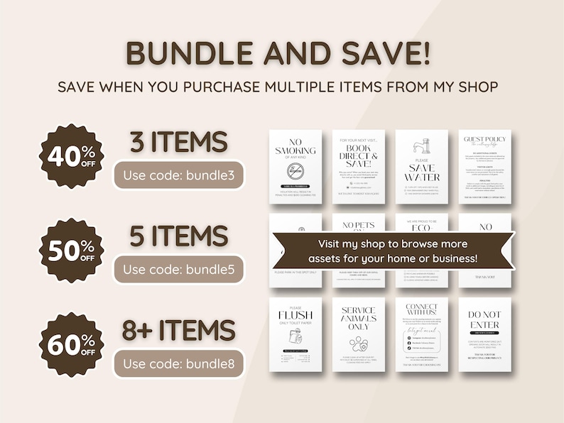 Recycling Bin Sign; Eco-friendly Trash Sorting Instructions Guide; Airbnb Rental Business; US ...