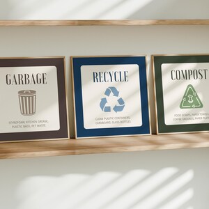 Elegant Garbage, Compost, Recycling Signs | Trash Sorting Signs ...