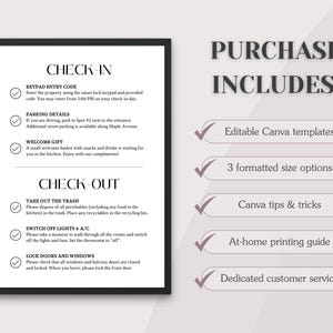 Check-in & Check-out Instructions Sign for Airbnb or VRBO; FULLY ...