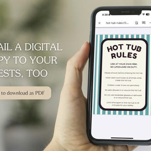 Hot Tub Rules & Safety Sign for Airbnb or VRBO; Customizable Canva ...