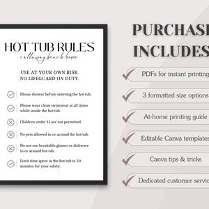 Hot Tub Rules & Safety Sign for Airbnb or VRBO Rental, FULLY ...