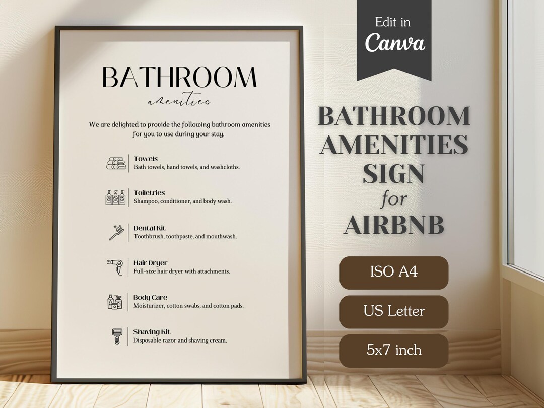 Bathroom Amenities List for Airbnb; Complimentary Toiletries and ...