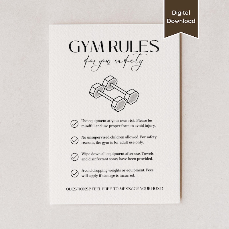 Gym Sign Printables - Etsy