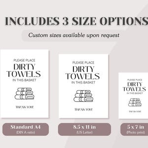 Dirty Towels Go Here Sign Airbnb; Place Used Towels in Basket; Laundry ...