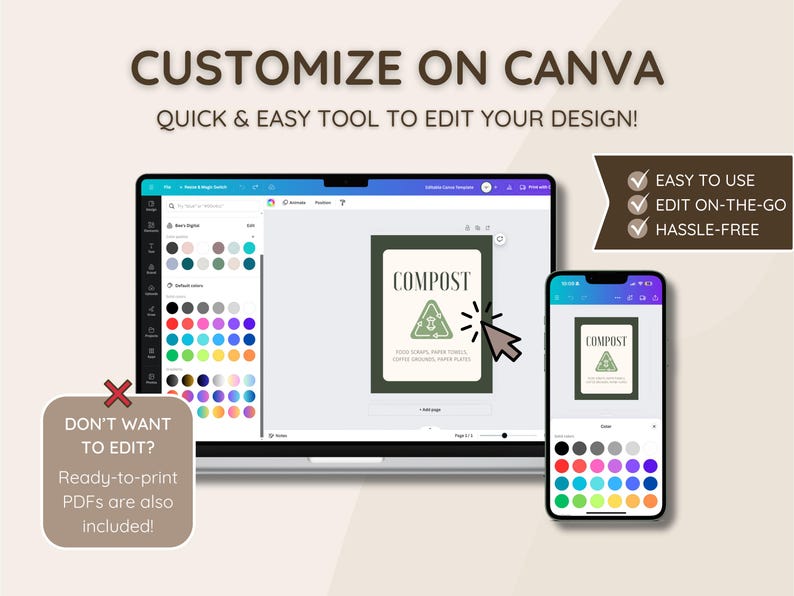 Compost Bin Sign; Eco-friendly Trash Sorting Instructions Guide; Airbnb ...