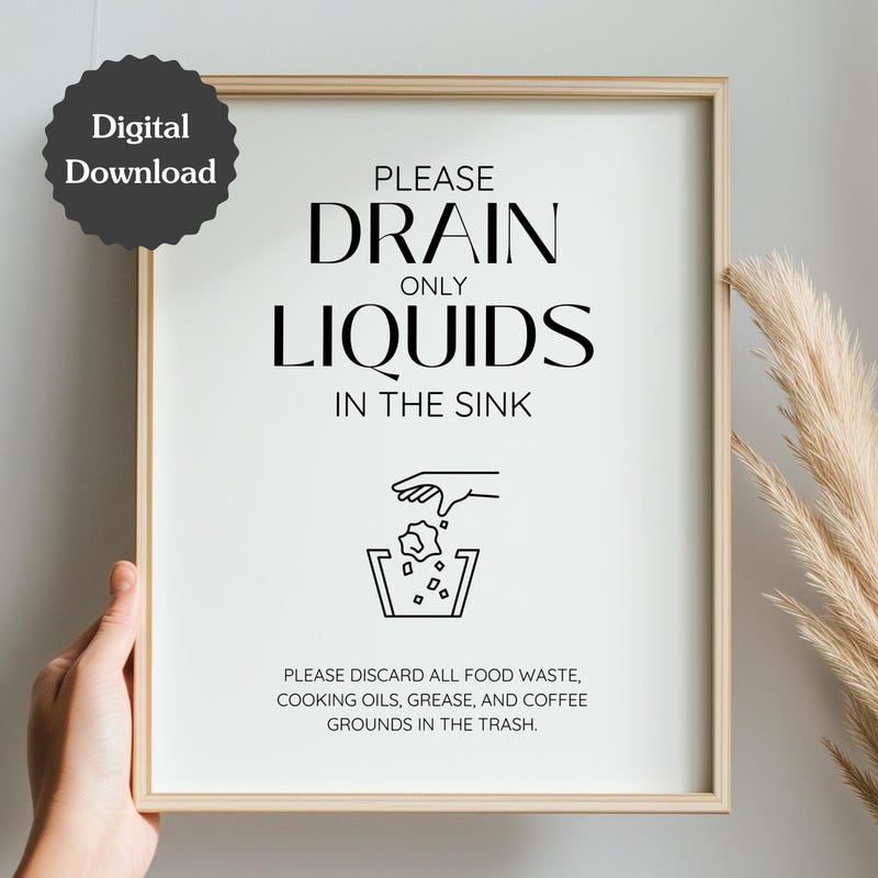 No Liquids in Trash Signs - Etsy