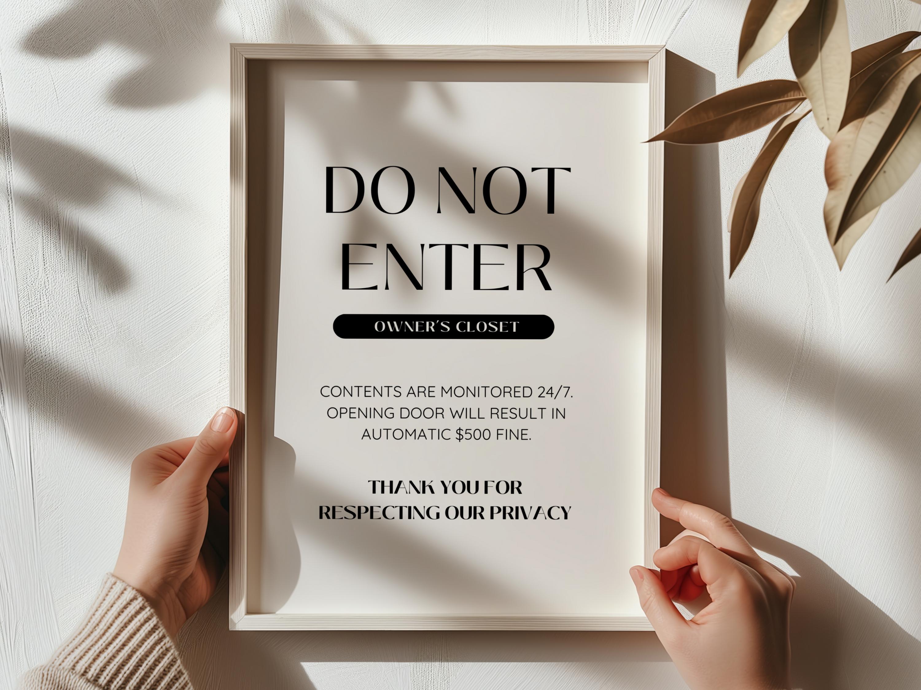 Do Not Enter Owner's Closet Sign Respect Our Privacy Sign for Airbnb No ...