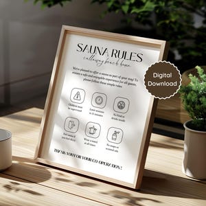 Sauna Rules & Safety Instructions Sign for Airbnb or VRBO Short-term ...