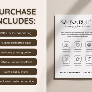 Sauna Rules & Safety Instructions Sign for Airbnb or VRBO Short-term ...