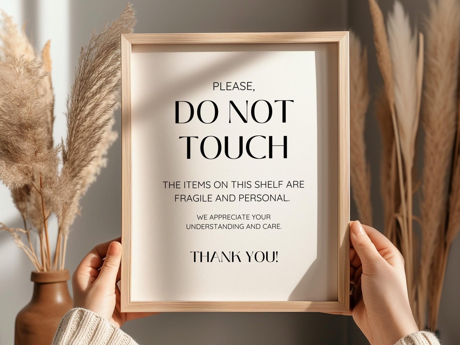 Do Not Touch Shelf Sign Personal Items Airbnb Sign Hands Off, Fragile ...