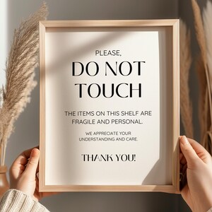 Do Not Touch Shelf Sign Personal Items Airbnb Sign Hands Off, Fragile ...
