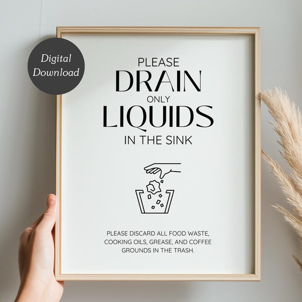 No Food Down the Sink Signs - Etsy