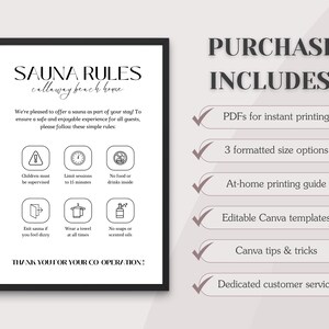 Sauna Rules & Safety Instructions Sign for Airbnb or VRBO Short-term ...