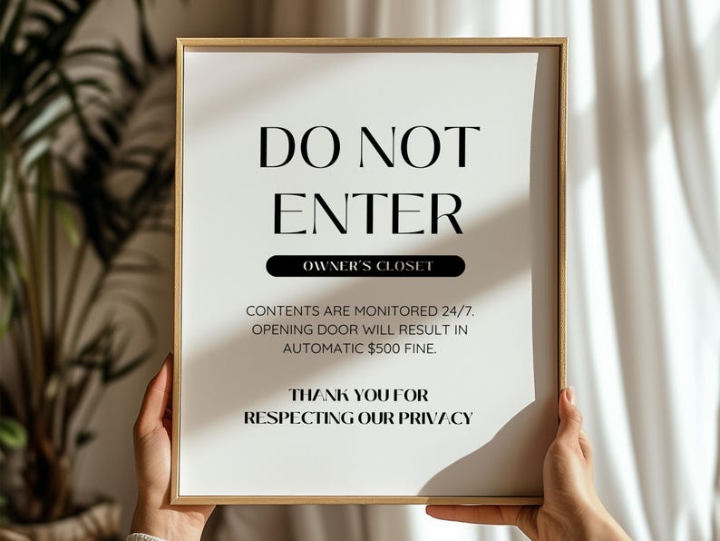 Do Not Enter Owner's Closet Sign; Respect Our Privacy Sign for Airbnb ...