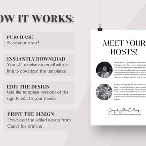 Meet Your Hosts Sign for Airbnb Rental; Welcome and Introduction Sign ...