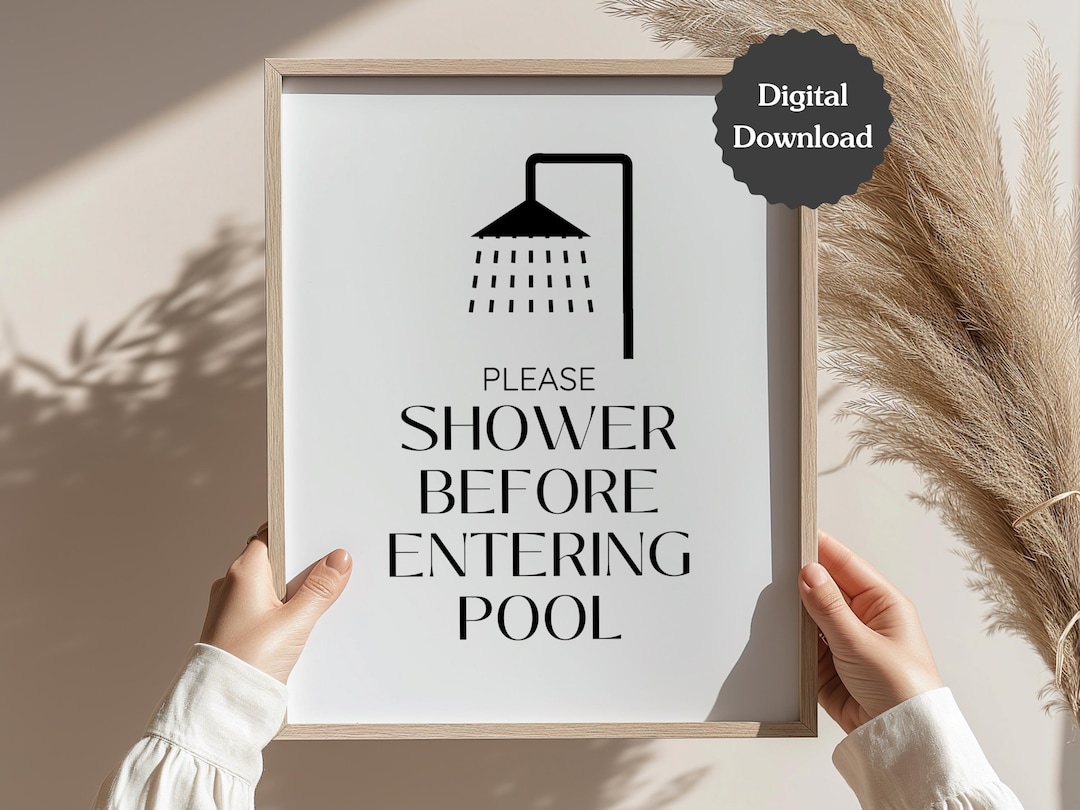 Please Shower Before Entering Pool Sign: Airbnb Beach House Decor ...