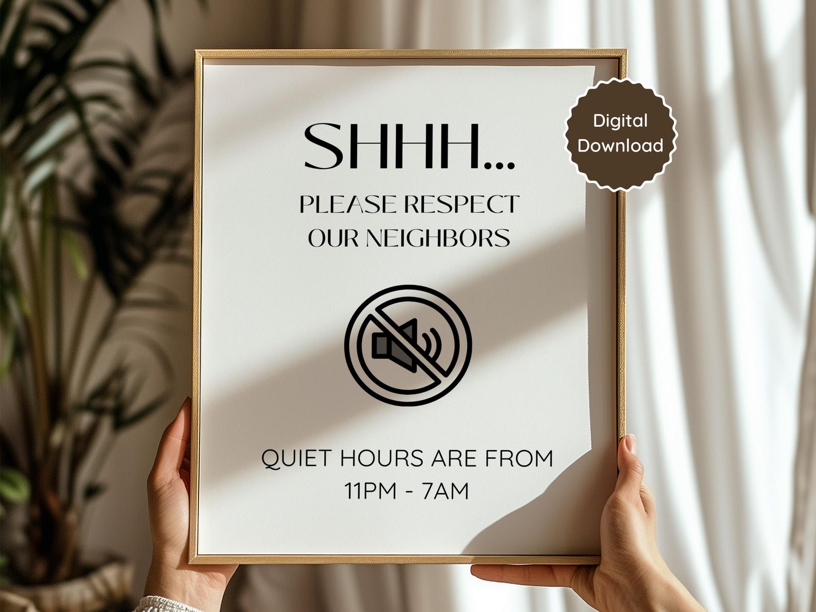Quiet Hours Sign for Airbnb; Respect Our Neighbors; No Loud Parties ...
