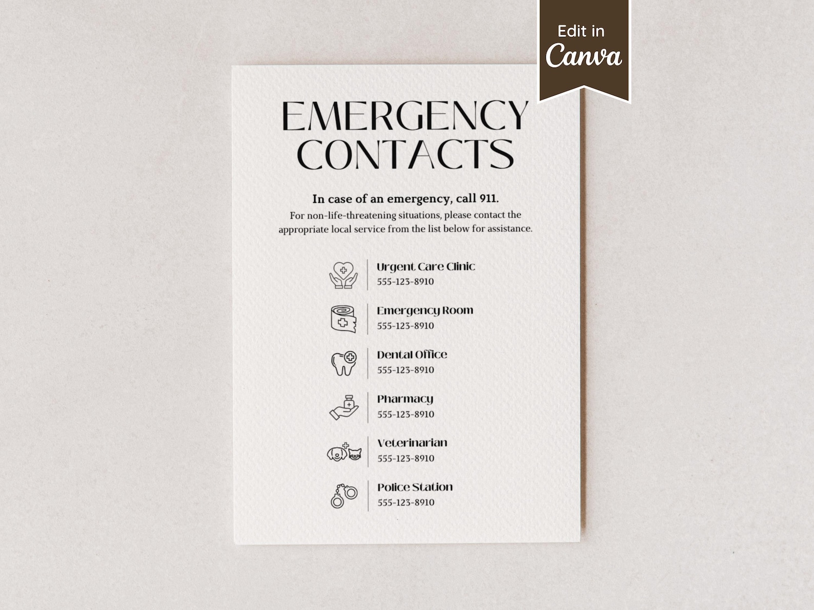 Emergency Contacts List for Airbnb Rental; Local Hospital, Urgent Care ...