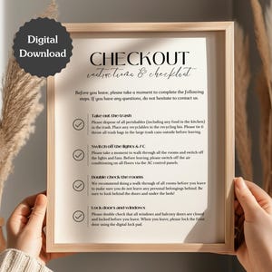 Checkout Instructions Sign for Airbnb, VRBO, Short-term Rental; Before ...