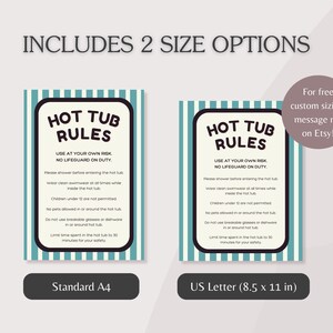 Hot Tub Rules & Safety Sign for Airbnb or VRBO; Customizable Canva ...