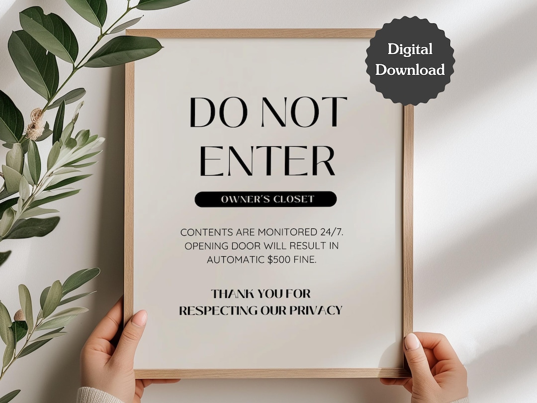 Do Not Enter Owner's Closet Sign; Respect Our Privacy Sign for Airbnb ...