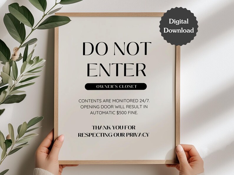 Do Not Enter Owner's Closet Sign; Respect Our Privacy Sign for Airbnb ...