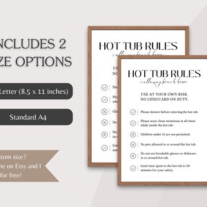 Hot Tub Rules & Safety Sign for Airbnb or VRBO Rental, FULLY ...