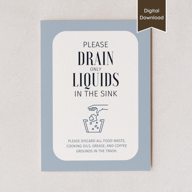 No Liquids in Trash Signs - Etsy