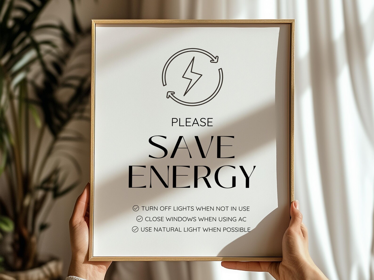 Save Energy Sign for Airbnb; Eco / Environmentally Friendly Rules and ...