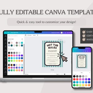 Hot Tub Rules & Safety Sign for Airbnb or VRBO; Customizable Canva ...
