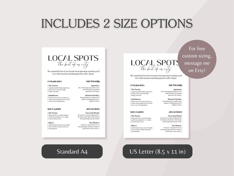 Local Recommendations Sign for Airbnb; FULLY Customizable Canva ...