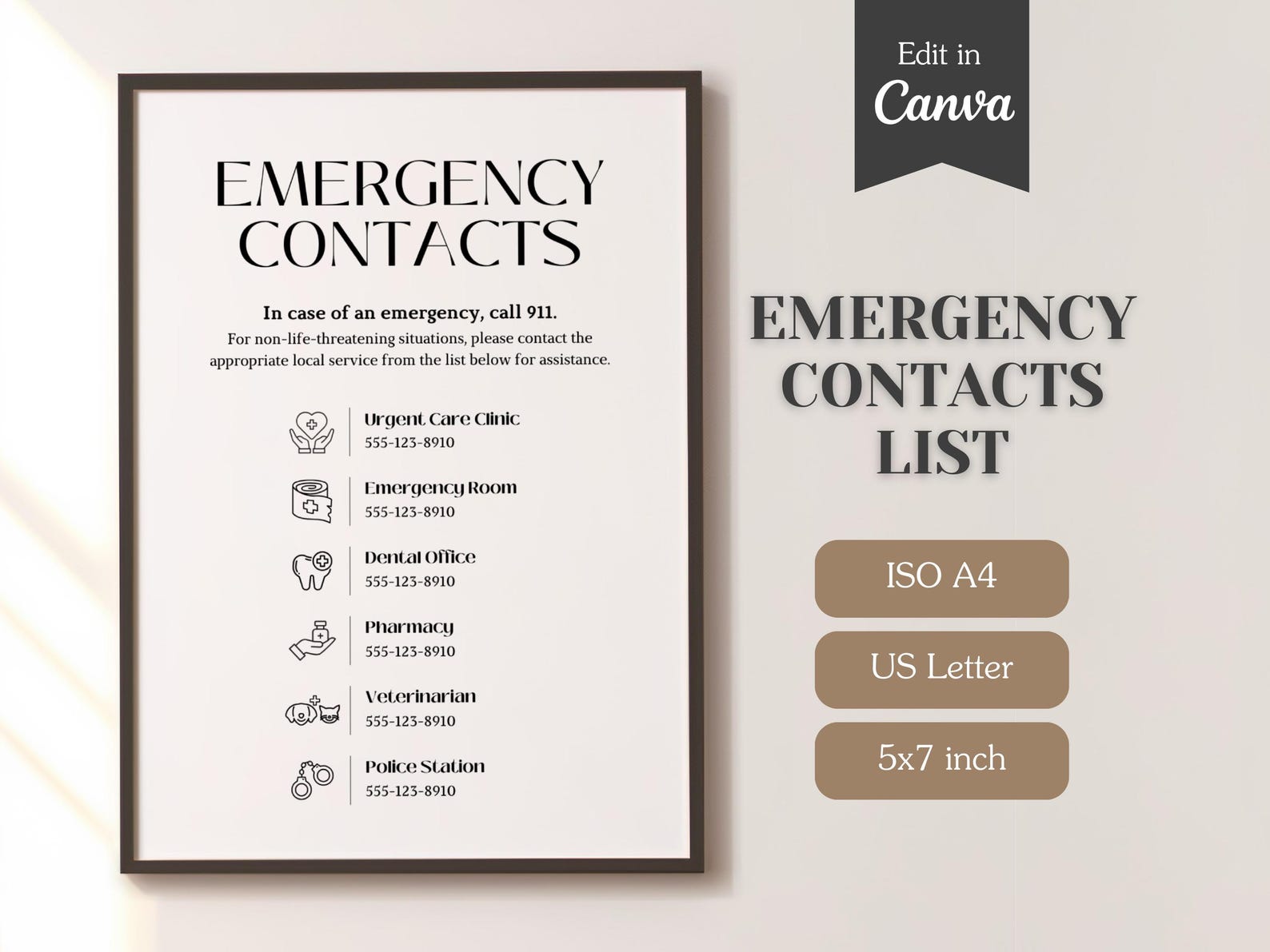 Emergency Contacts List for Airbnb Rental; Local Hospital, Urgent Care ...