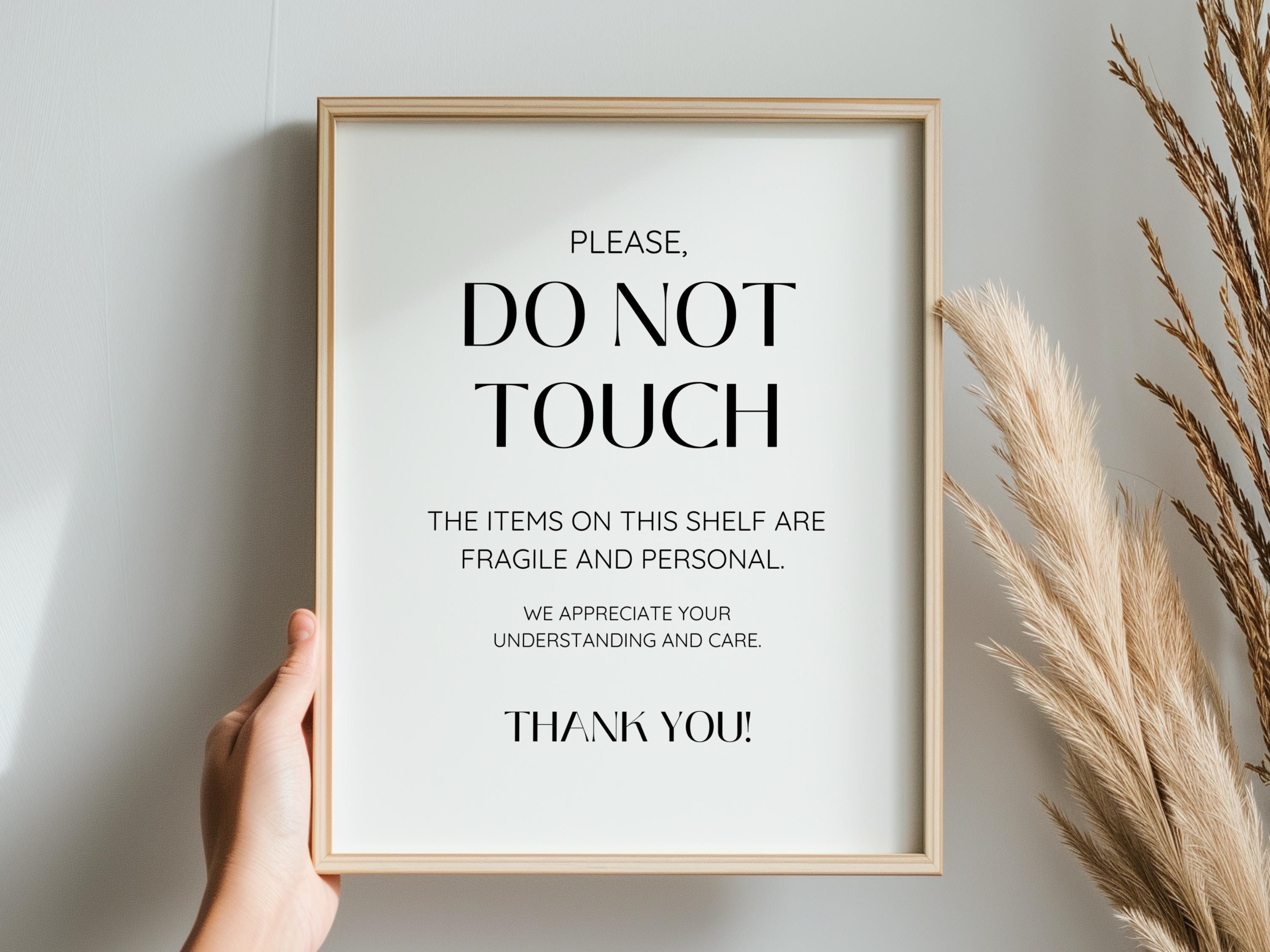 Do Not Touch Shelf Sign Personal Items Airbnb Sign Hands Off, Fragile ...