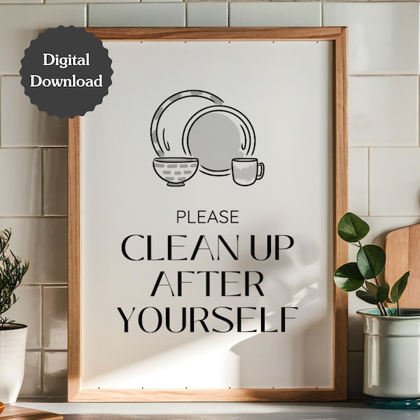Wash Dishes Sign - Etsy