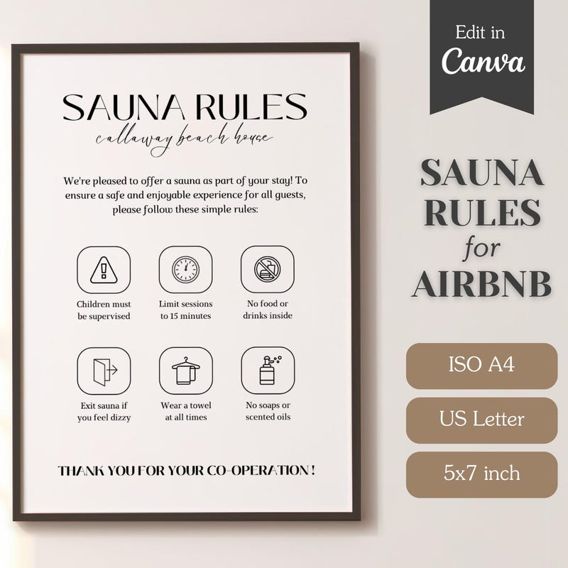 Sauna Printable Signs - Etsy UK