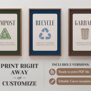 Elegant Garbage, Compost, Recycling Signs | Trash Sorting Signs ...