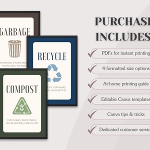 Elegant Garbage, Compost, Recycling Signs | Trash Sorting Signs ...
