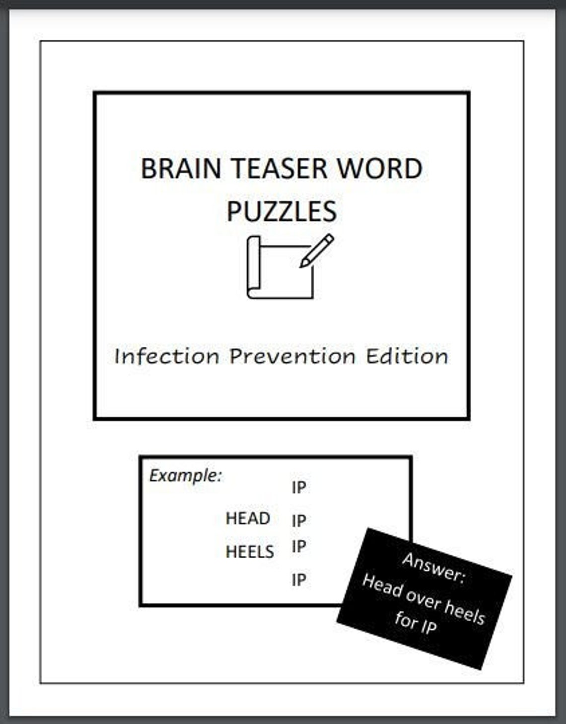 Infection Prevention Word Puzzle Rebus Brain Teaser Game - Etsy